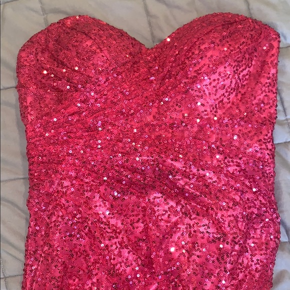 Dresses | Hot Pink Sequins Gown | Poshmark